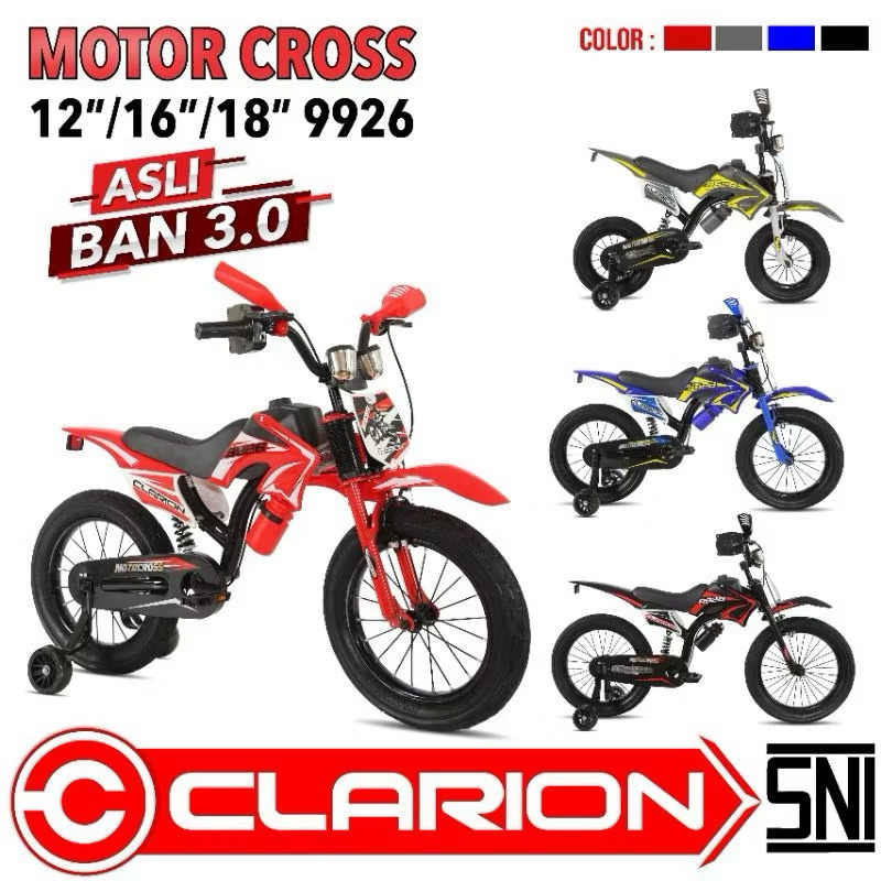 Jual Sepeda BMX anak cowok laki Clarion Motor Cross 9926 16 18 inch ...