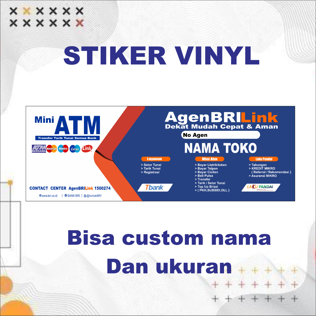 Jual STIKER VINYL MEJA KASIR BRILINK MODEL 9 (CUSTOM NAMA AGEN TULIS DI ...