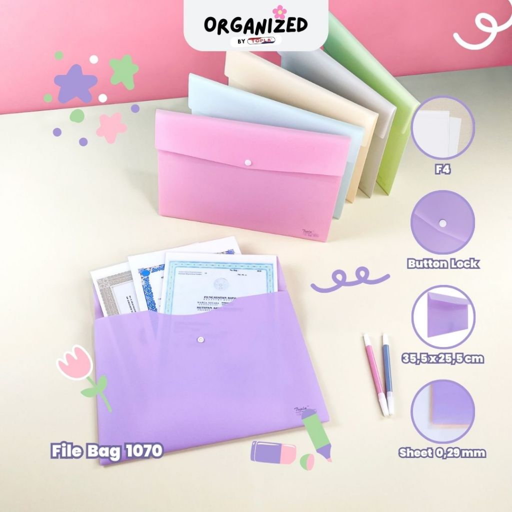 Jual Map Kancing F4 / Map Plastik Kancing / map organizer kertas berkas ...