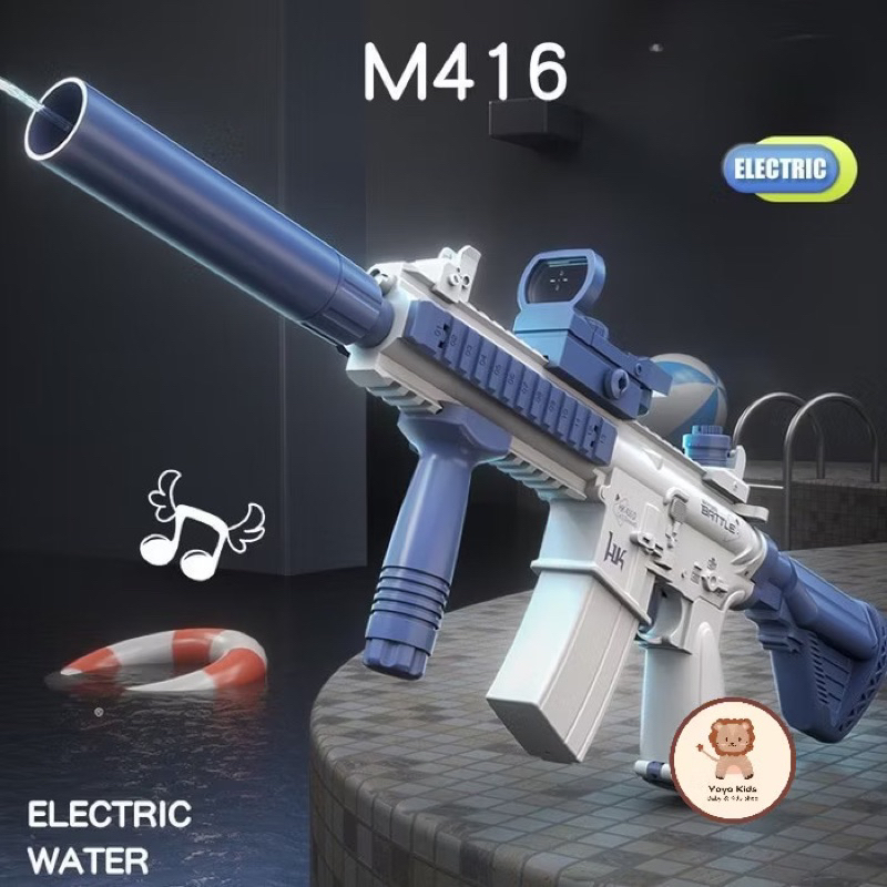 Jual Mainan Anak Pistol Tembakan Elektrik Air M416 Water Gun Electric Shooting Jumbo | Shopee ...