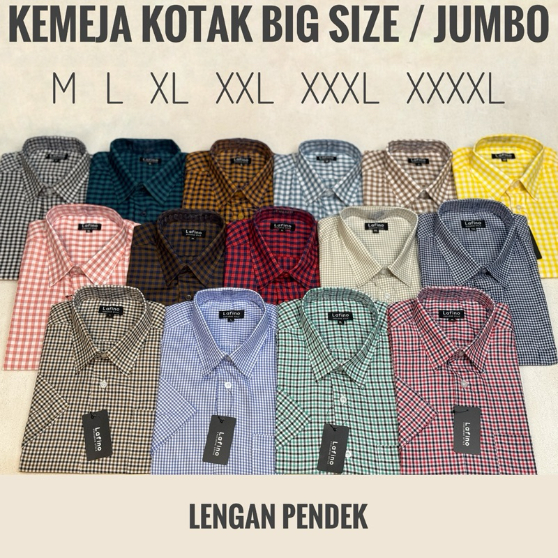 Jual LAFINO BASIC - HEM / KEMEJA KOTAK JUMBO PRIA LENGAN PENDEK BIG SIZE M L XL XXL XXXL XXXXL ...