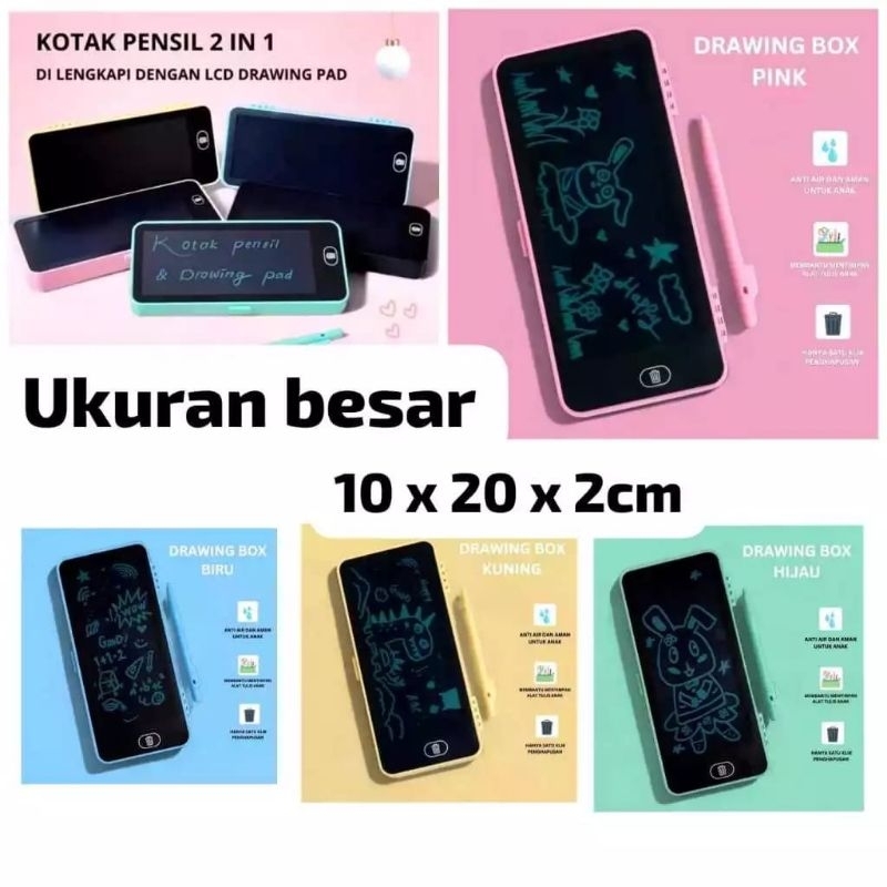 Jual Kotak pensil LCD writing drawing box ukuran besar pensil drawing ...