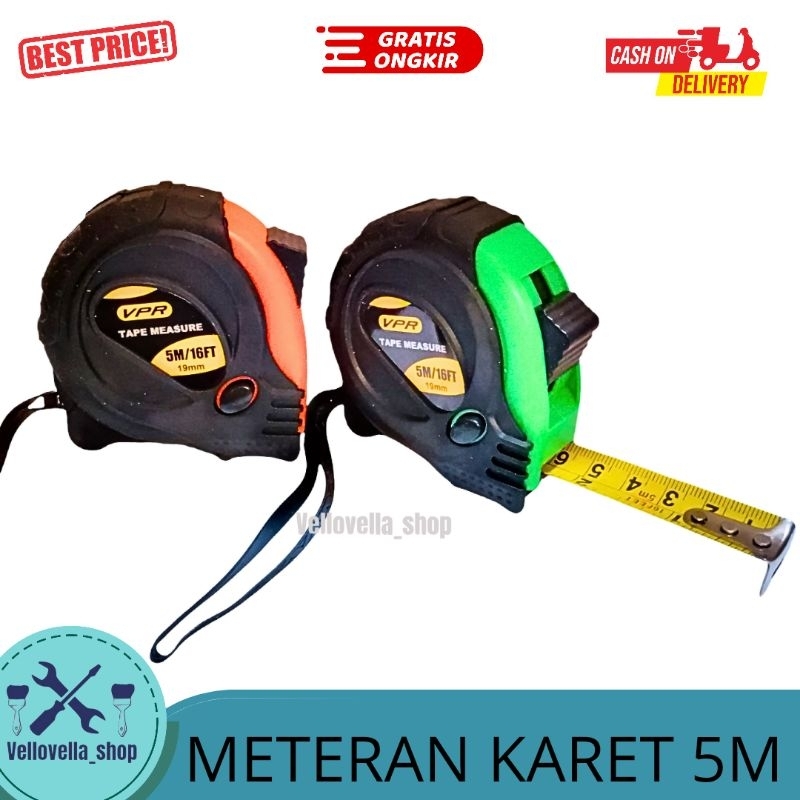 Jual Meteran 5 Meter Bangunan Roll Meteran Karet Meteran Murah Pengukur Panjang 5 Meter merk ...