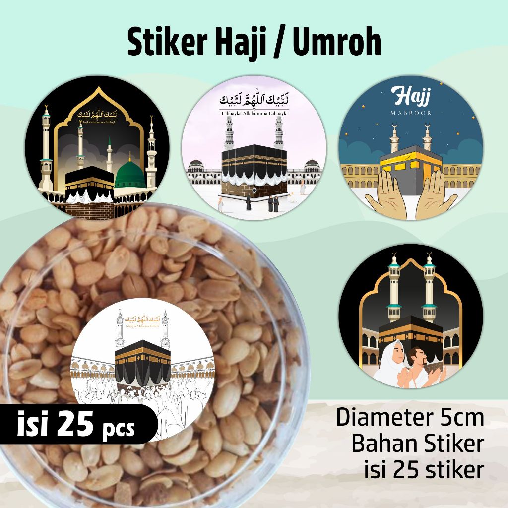Jual Stiker Bulat Haji Umroh - stiker toples haji dan umroh - stiker ...