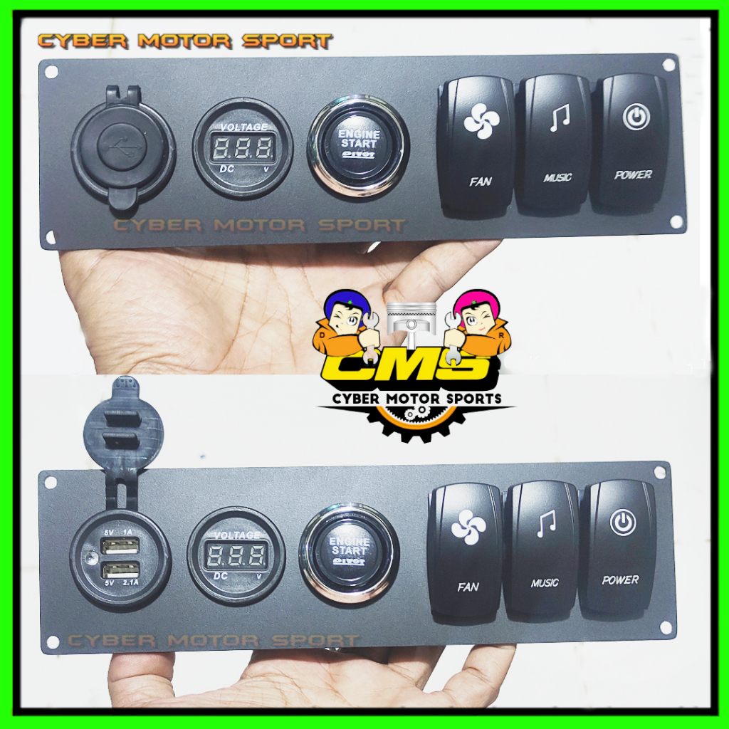 Jual Dashboard mobil engine start button panel add on . saklar panel ...