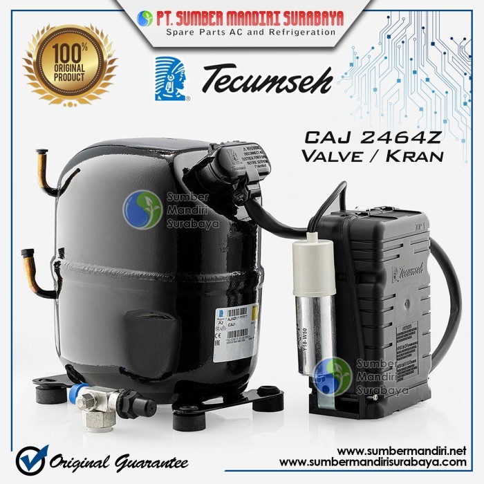 Jual Compressor Tecumseh CAJ 2464Z / Kompresor CAJ2464Z 1,5PK R404 Las ...