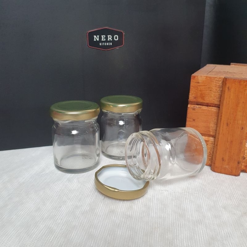 Jual Jar Kaca Bulat 50ml / Jar selai / toples kaca / wadah bumbu ...