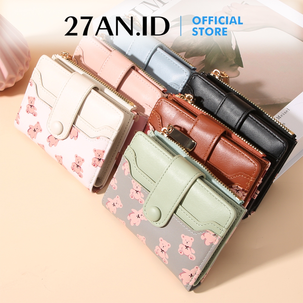 Jual (27AN.ID) Dompet Wanita AC11 Dompet Lipat Kecil Dompet Kartu Uang Mini Beruang Tas Dompet ...