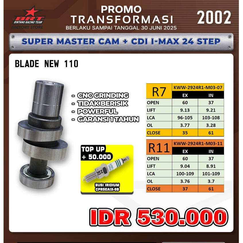 Jual SUPER MASTER CAM + CDI I-MAX 24 STEP BRT BLADE NEW 110 | Shopee ...