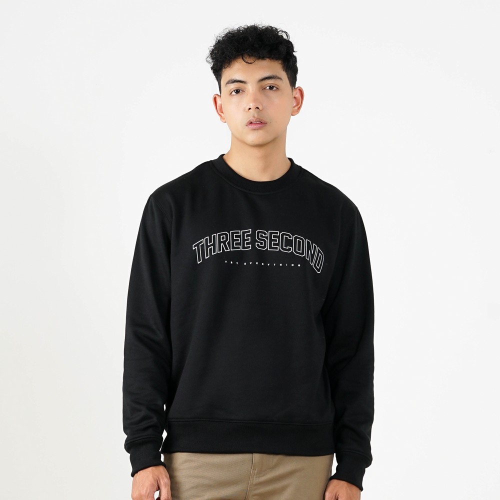 Jual 3Second Jaket Pria Crewneck Sweatshirt Regular Fit Fleece ...