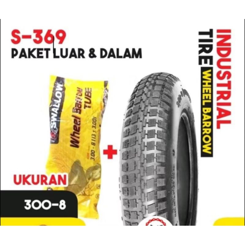 Jual Paket Hemat Ban Luar Dan Dalam Gerobak Angkong Sorong Lori semua merk swallow 300 - 8 ( 13 ...