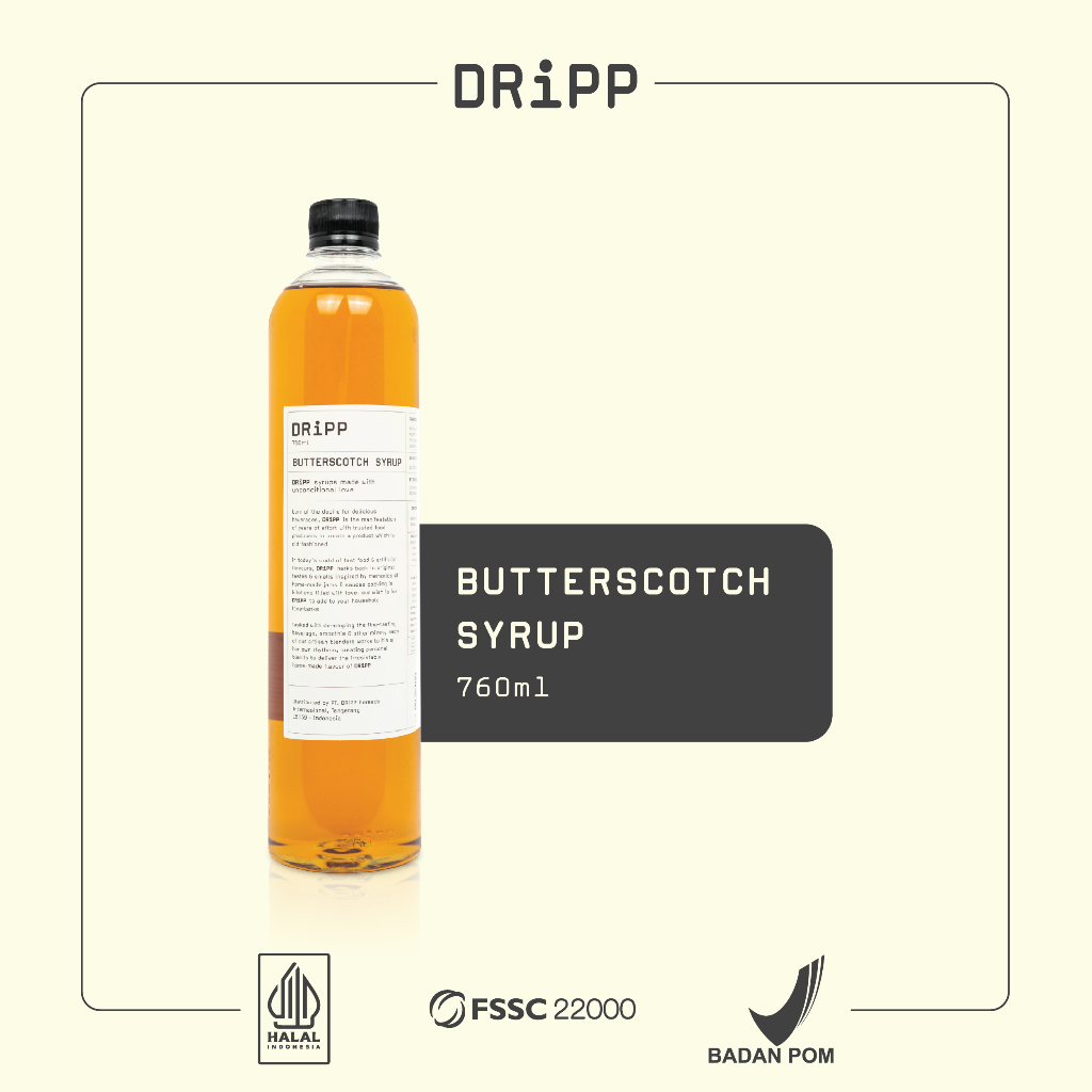 Jual DRiPP Butterscotch Syrup - Perasa Minuman Berbentuk Sirup ...