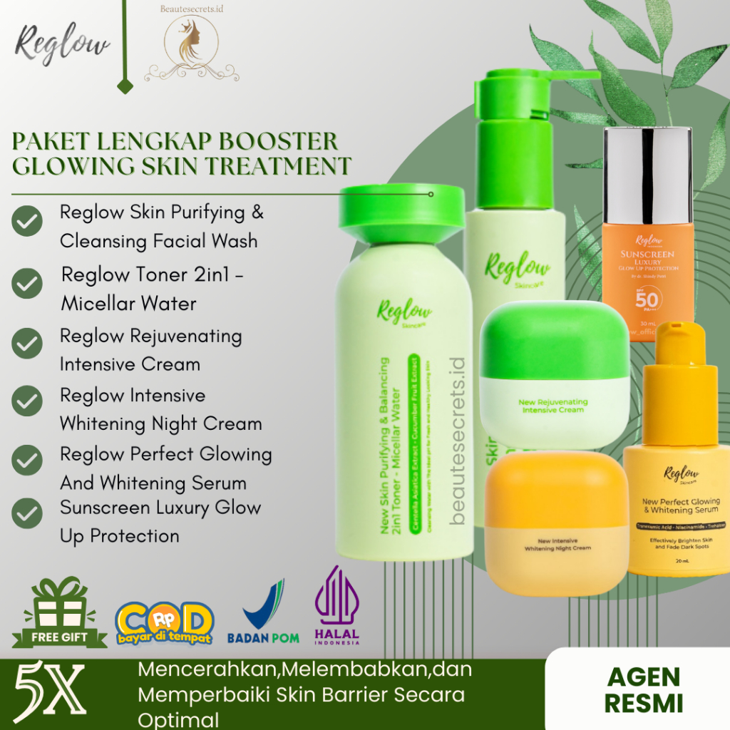 Jual REGLOW SERIES Paket Booster Skin Facial Wash / Toner Micellar ...