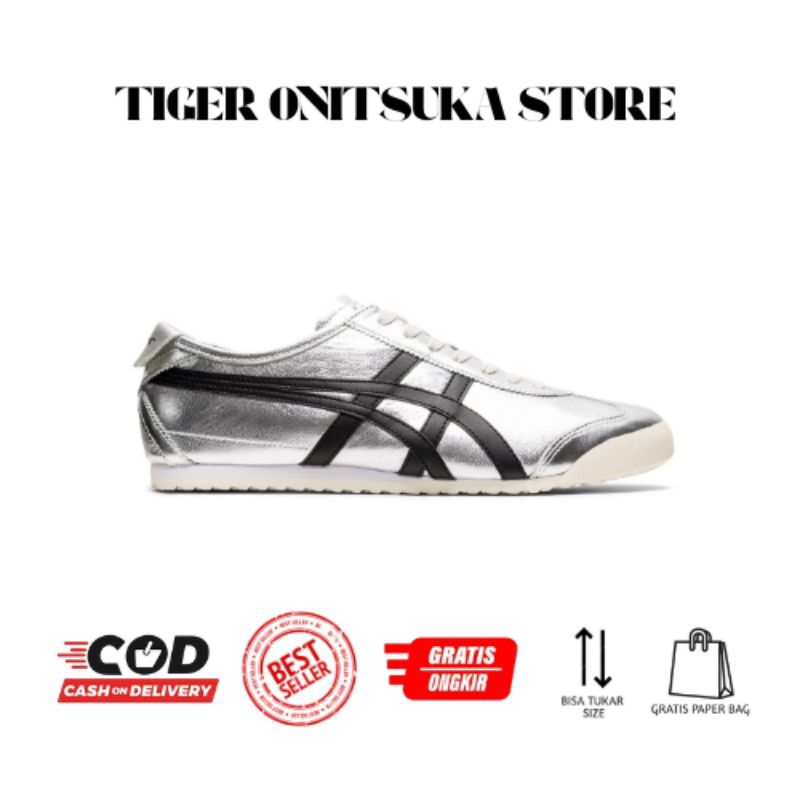 Jual Sepatu Onitsuka Tiger Mexico 66 Pure Silver/Black | Shopee Indonesia