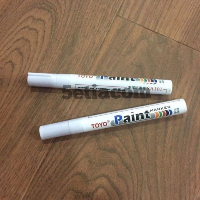 Jual Spidol Cat Permanent WHITE / PUTIH – TOYO Paint Marker – MEDIUM ...