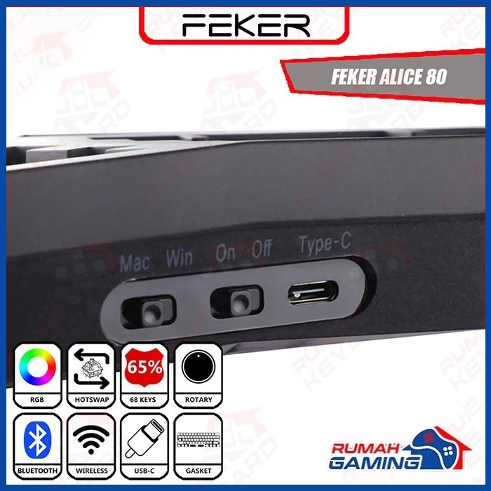 Jual FEKER ALICE - 80 - 65% - 3 Mode - Gasket - Rgb - Mechanical Keyboard | Shopee Indonesia