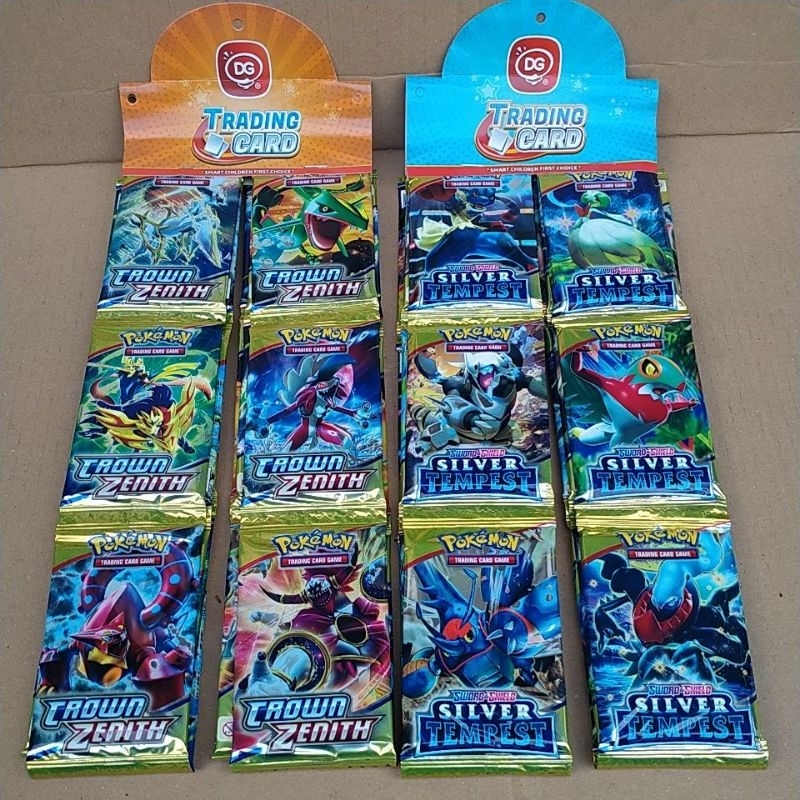 Jual 12 Sachet Mainan Kartu Pokemon DG Gunting batu kertas Trading Card ...