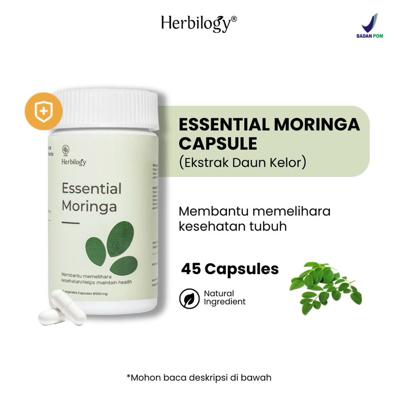 Jual Herbilogy Essential Moringa (Extract) 45 Capsule / zat besi ...