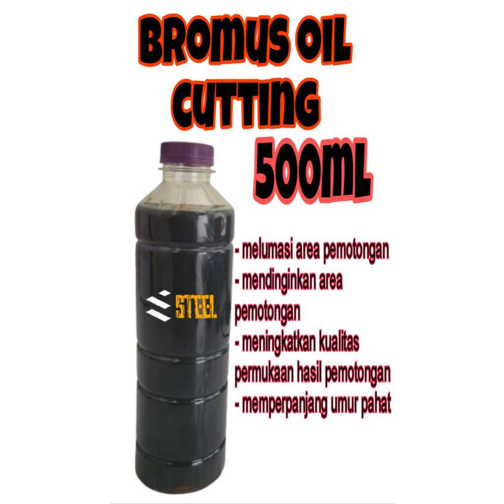 Jual Bromus oli Cutting oil Cairan Bubut (1liter & 1/2 liter) cutting ...