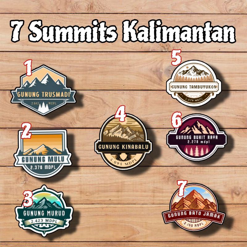 Jual Stiker Gunung 7 Summit Kalimantan - Stiker Gunung Daerah ...