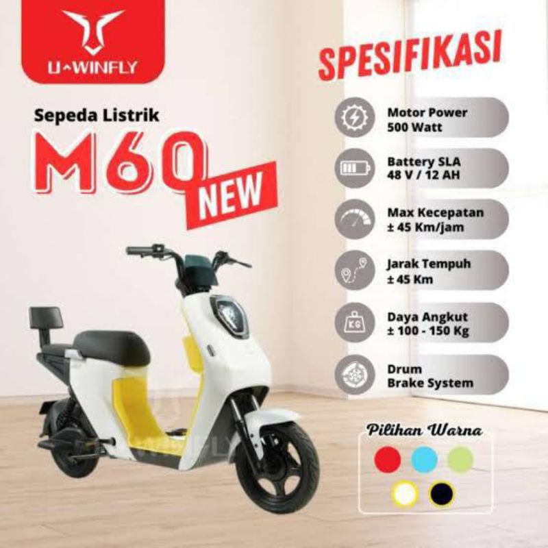 Jual Sepeda Listrik U-WINFLY / Uwinfly M60 NEW 500Watt | Shopee Indonesia