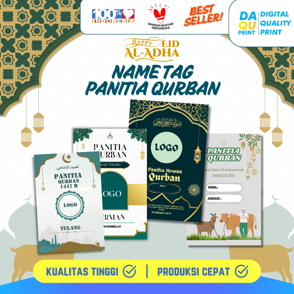 Jual kartu Name tag / ID Card panitia Qurban - Acara Lembaga ...