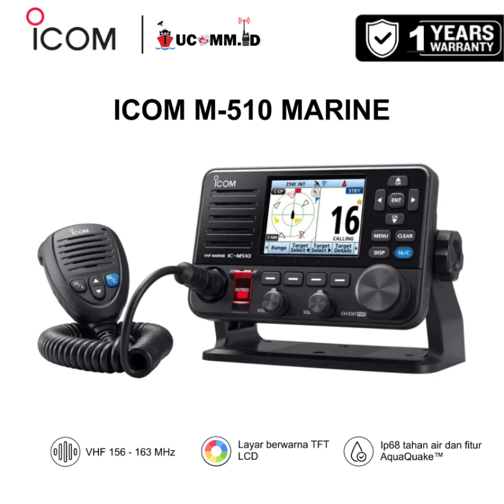 Jual Icom Ic M510 M 510 Radio RIG Marine VHF Original Garansi Resmi 1 ...
