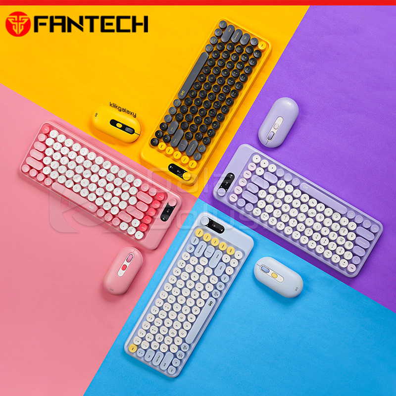 Jual Fantech GO MOCHI 85 WK898 Multi-Device Wireless Keyboard Mouse Combo - Blue / Pink / Purple ...