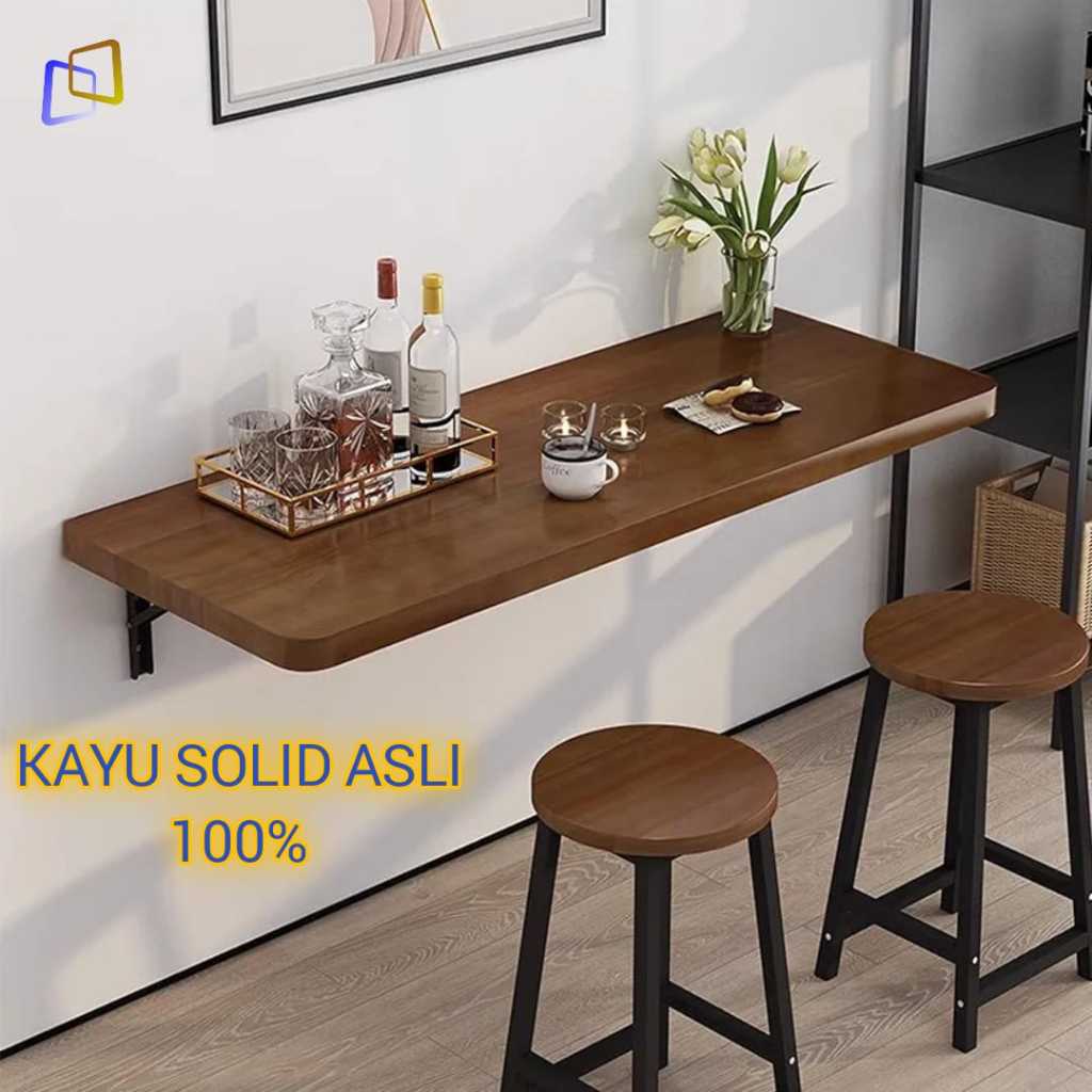 Jual Meja Tempel Dinding Kayu Asli Multifungsi - (Meja Makan, Belajar ...
