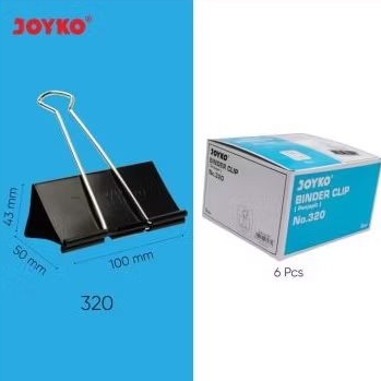 Jual CLIP JUMBO/BINDER CLIP BESAR JOYKO 320 ISI 6 BIJI | Shopee Indonesia