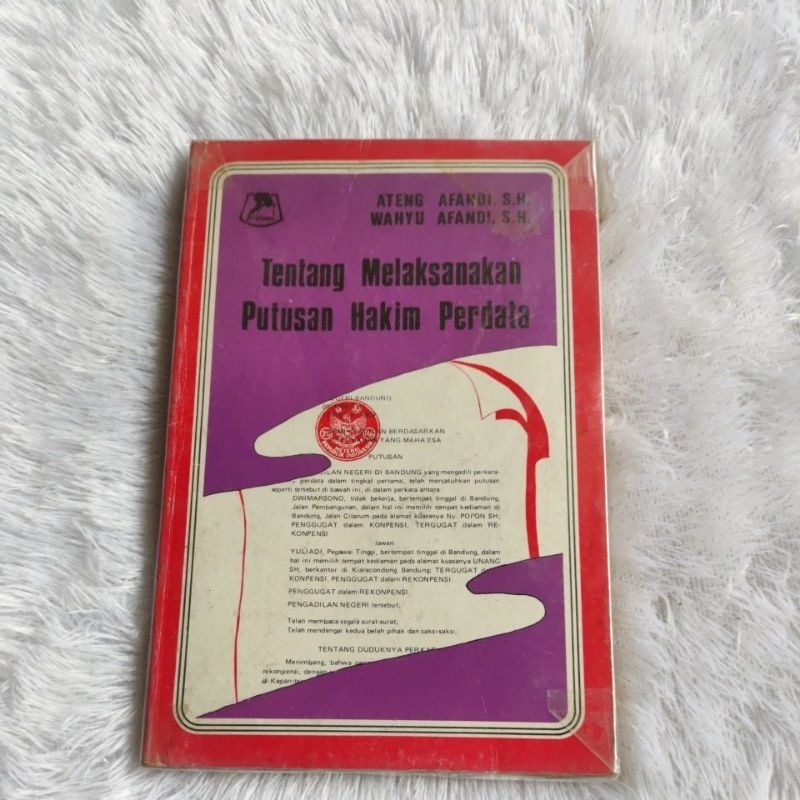 Jual TENTANG MELAKSANAKAN PUTUSAN HAKIM PERDATA - ATENG AFANDI original ...