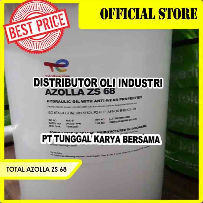 Jual TOTAL AZOLLA ZS 68 ( Premium Quality Hidrolik Oil - Drum 208 Liter ) | Shopee Indonesia