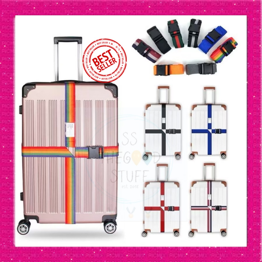 Jual Tali Pengikat Koper Luggage Belt Strap Tali Koper Silang Ganda ...