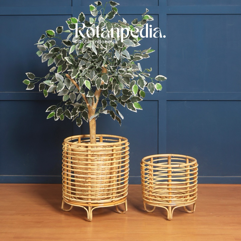 Jual Pot Tanaman Rotan Handmade Minimalis | Keranjang Vas Bunga Rotan ...