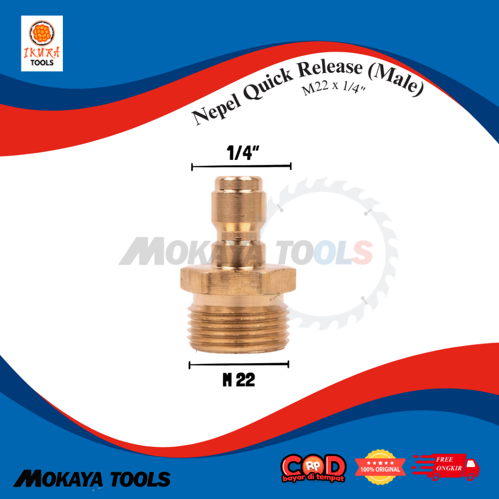 Jual nepel nepple adaptor quick release foam lance Ikura M22 x 1/4 ...