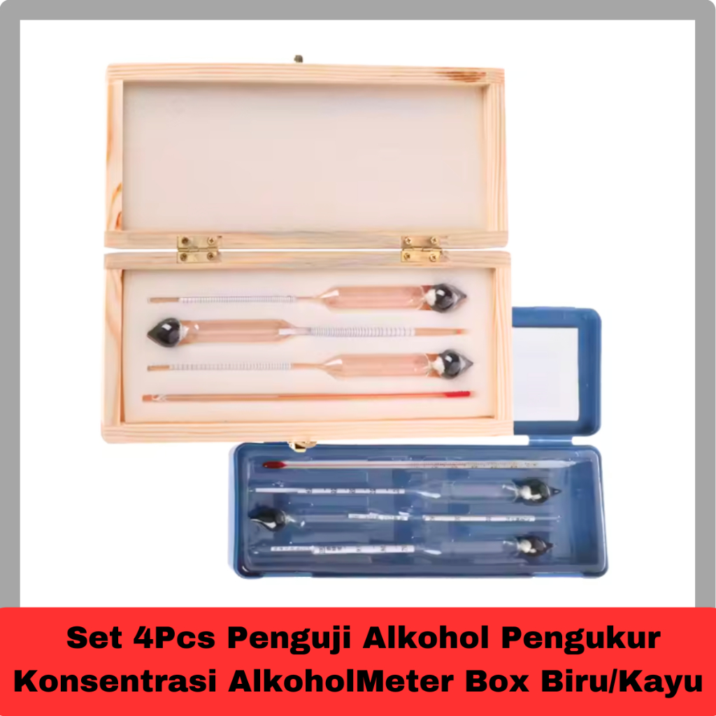 Jual Set 4Pcs Penguji Alkohol Pengukur Konsentrasi AlkoholMeter Box ...