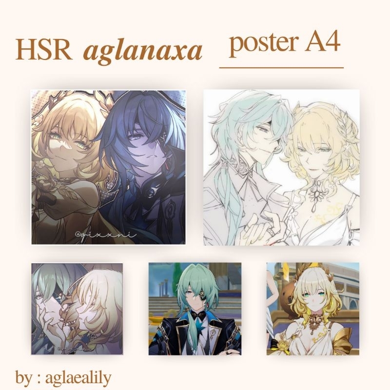 Jual HSR : Poster A4 "Aglaea & Anaxagoras ver." | Shopee Indonesia