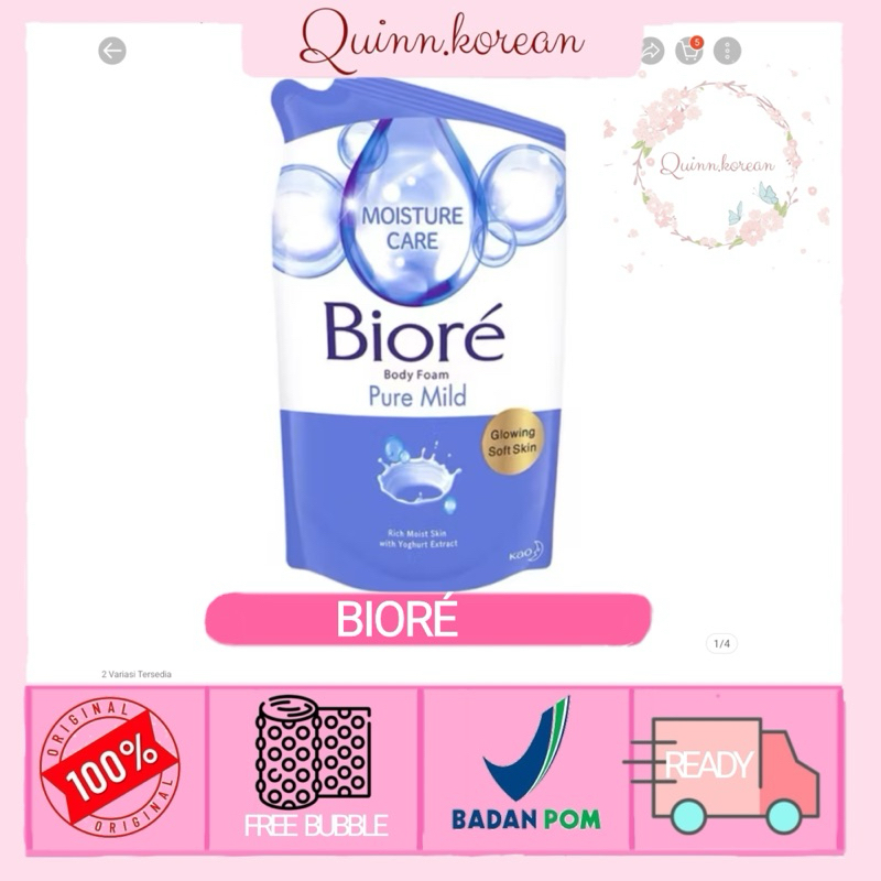 Jual Biore Body Foam Pure Mild 400ml/800ml Sabun Mandi Cair Refill | Shopee Indonesia