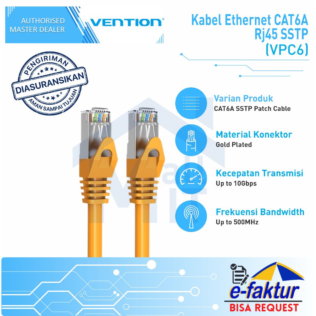 Jual MALLIT Vention Kabel LAN RJ45 Cat6 Cat 6 SFTP Outdoor Shielded 1Gbps VPC6 20M - 35M ...