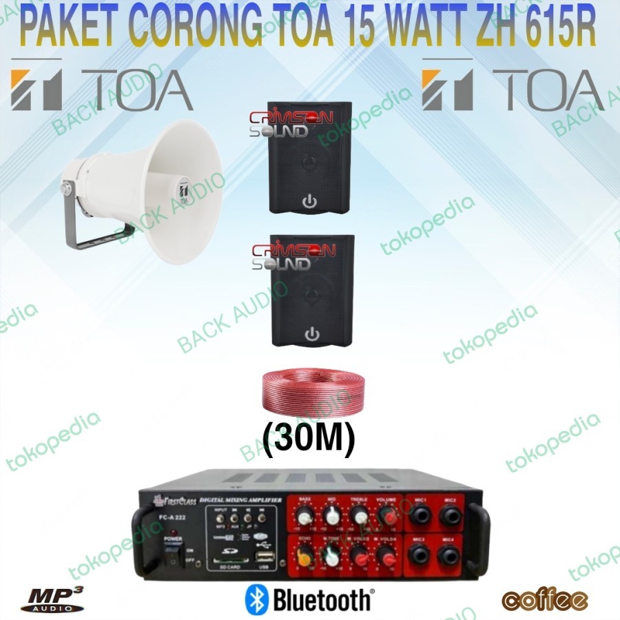 Jual TOA Paket Corong Pallet 15 Watt ZH 615R (30M) MP Audio Bluetooth ...