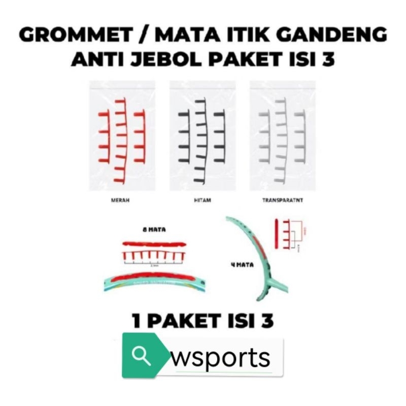 Jual Grommet Mata Itik Raket Badminton Pemberat HYBRID 3pc | Shopee ...