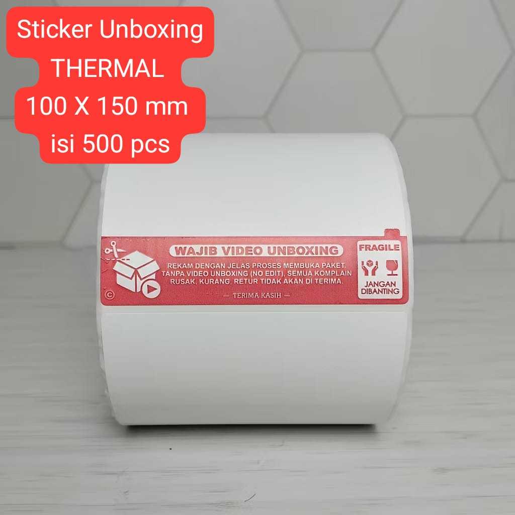 Jual Label Thermal 100x150 mm Stiker Video Unboxing Resi Pengiriman ISI 500 PCS | Shopee Indonesia
