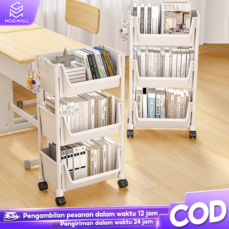 Jual Rak Susun/Rak Buku/Rak Portable Plastik Buku/Rak Susun Roda/Rak ...