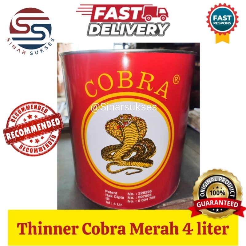 Jual Thinner Cobra Merah 4 liter/ Thiner Cobra Merah 5 liter/Tiner ...