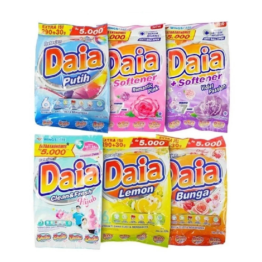 Jual DAIA Deterjen dan Softener Sabun Cuci Pakaian 245gr - ALL VARIANT ...
