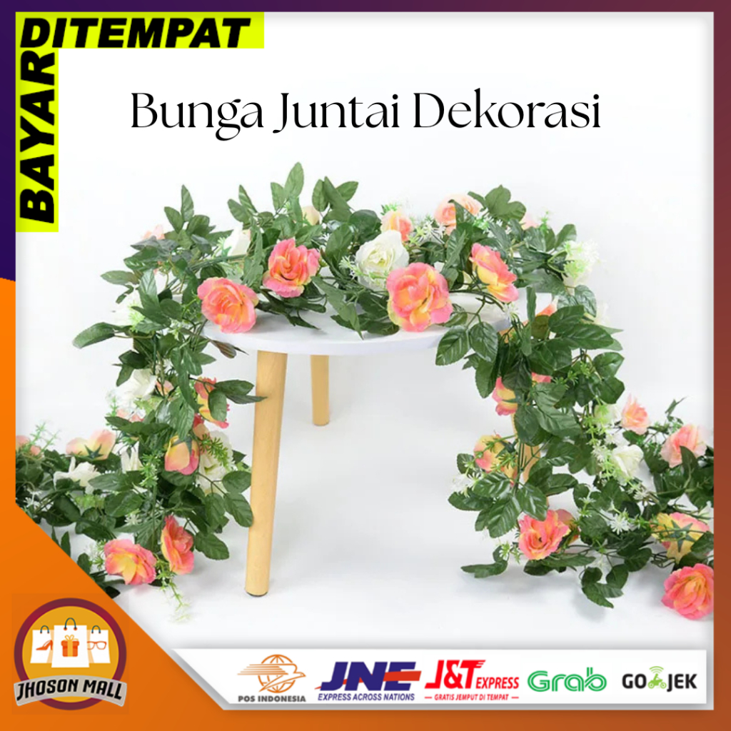 Jual JM Bunga Mawar Juntai Plastik Tanpa Pot Bunga Rambat Sintesis ...
