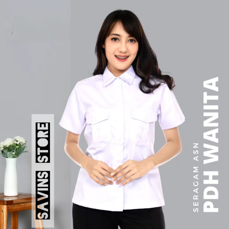 Jual Baju Putih Dinas Wanita Lengan Pendek Seragam Pns Putih Wanita ...