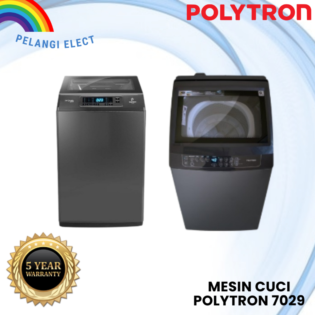 Jual MESIN CUCI 1 TABUNG POLYTRON PAW 7029 Y TOP LOADING 7 KG ZEROMATIC ...