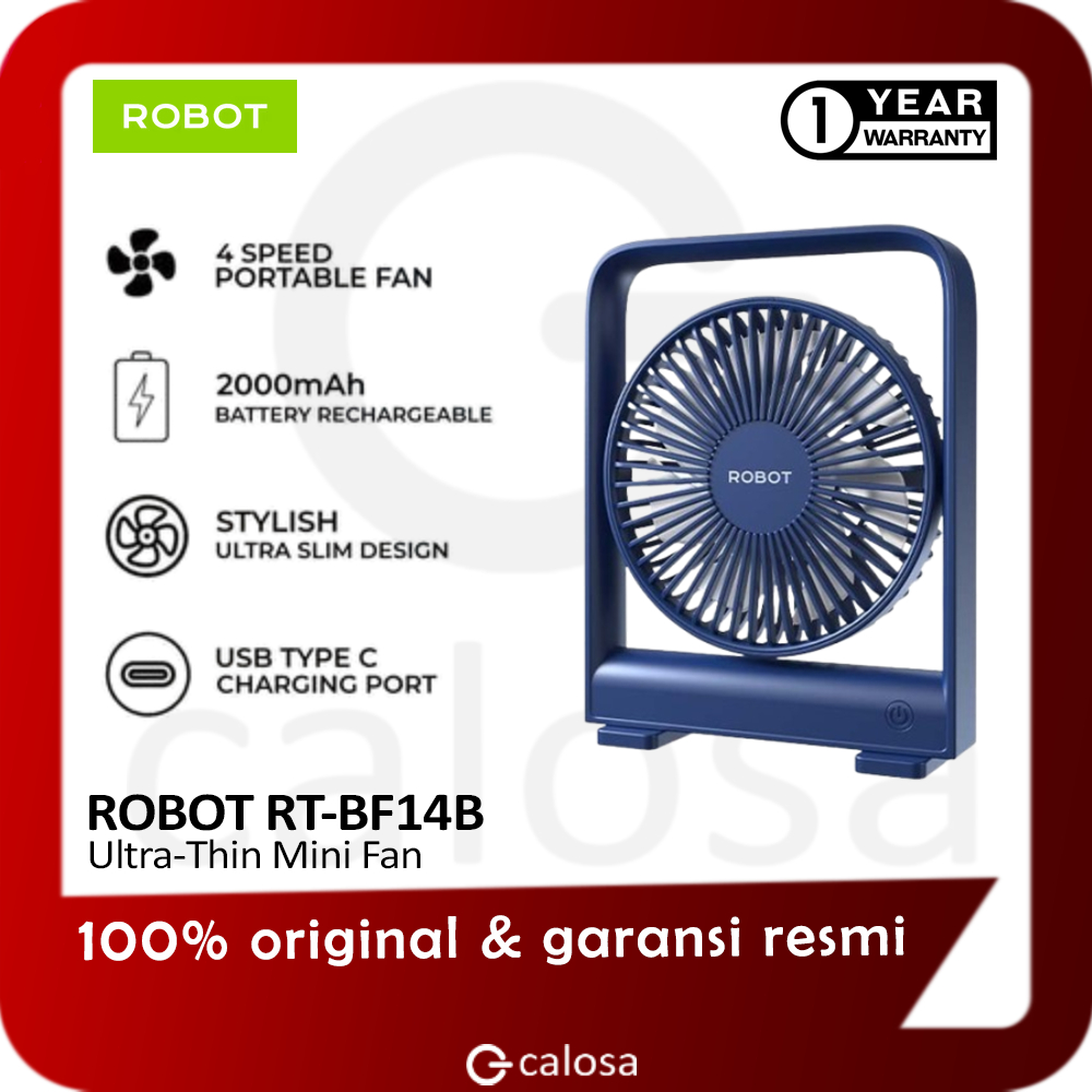 Jual ROBOT New RT-BF14B 2000mAh Ultra-Thin Mini Fan Dark Blue - Garansi ...