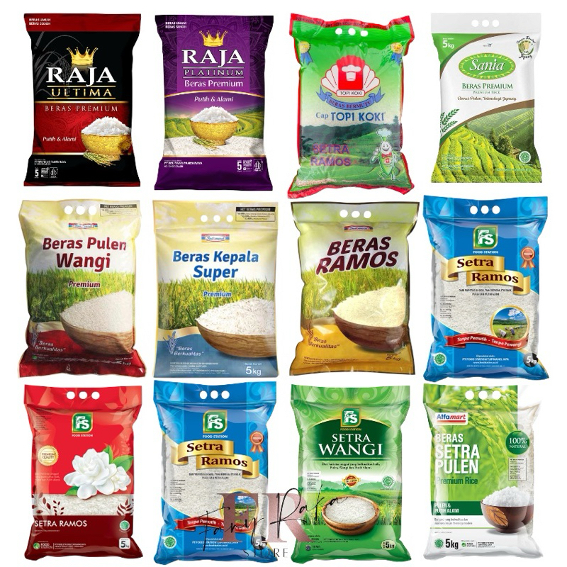 Jual Beras Premium 5kg - Indomaret Alfamart Topi Koki / Raja Platinum ...